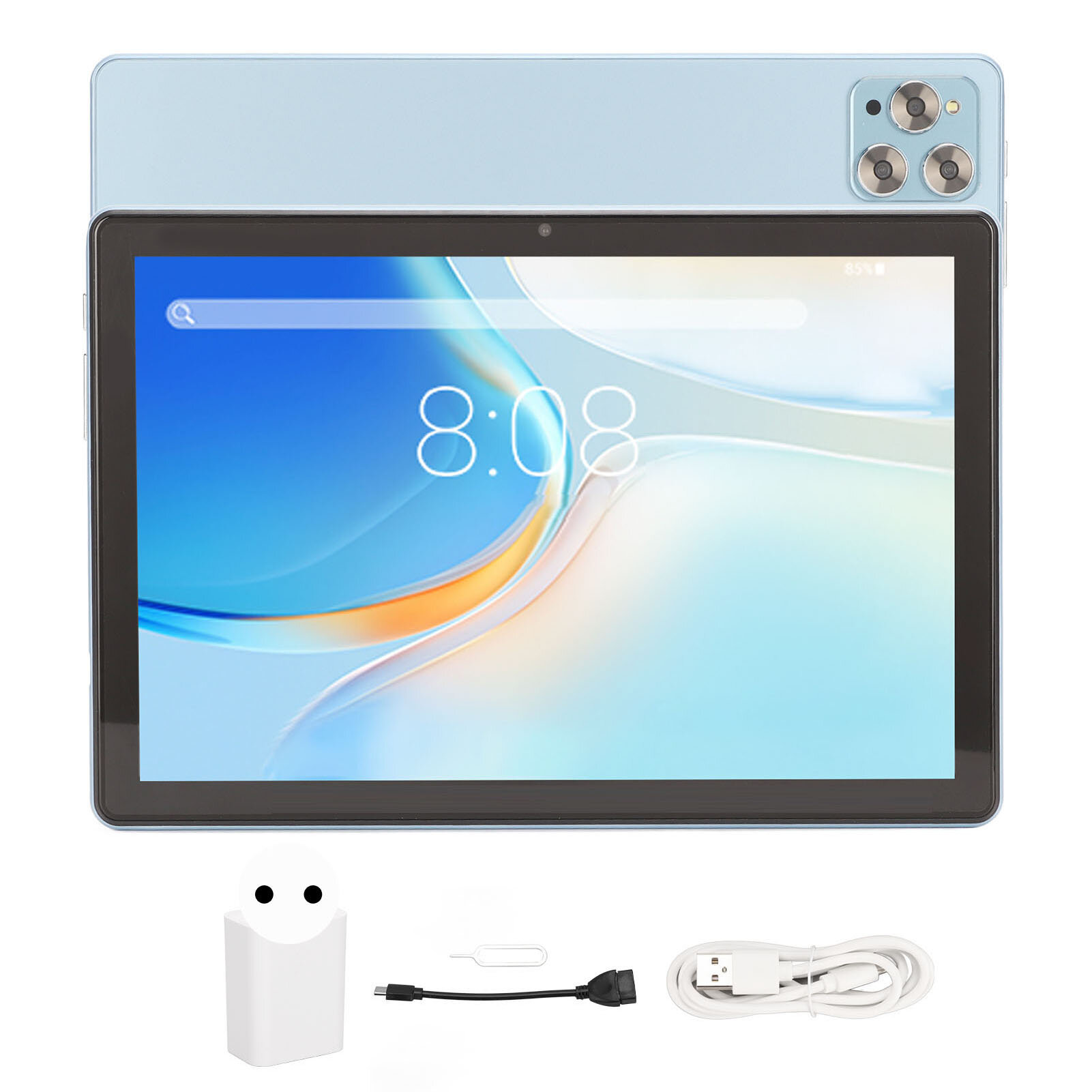 Планшет 10 дюймов, Android 11, IPS HD, 6 ГБ ОЗУ, 256 ГБ ПЗУ, 4G, звонки, 5G WiFi, 100240В, синий, ев