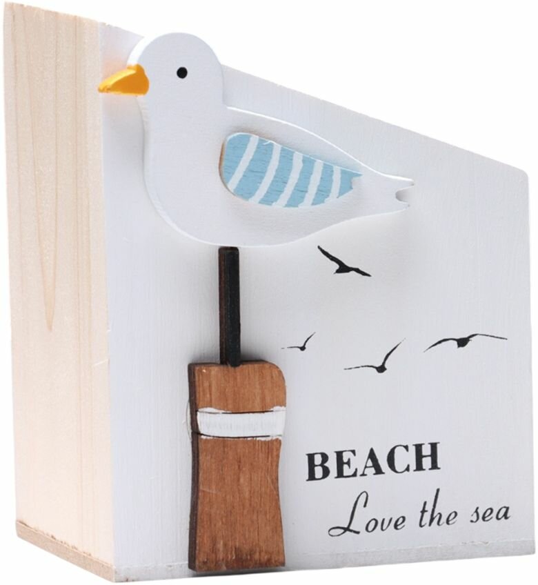 Деревянная карандашница "Чайка", настольный органайзер для канцелярии и пишущих принадлежностей, подставка из дерева для карандашей и ручек на стол, 10х8х6 см
