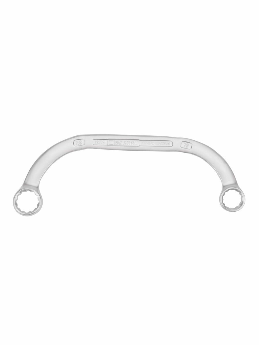 Гаечный ключ NORGAU Industrial, стартерный, изогнутый с накидным профилем HРM High precision machining, 19x22 мм