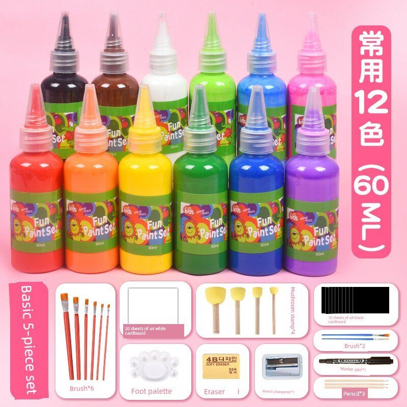 Детская моющаяся краска для рисования в детском саду, граффити, рисования пальчиками, нетоксичная акварель, гуашь,