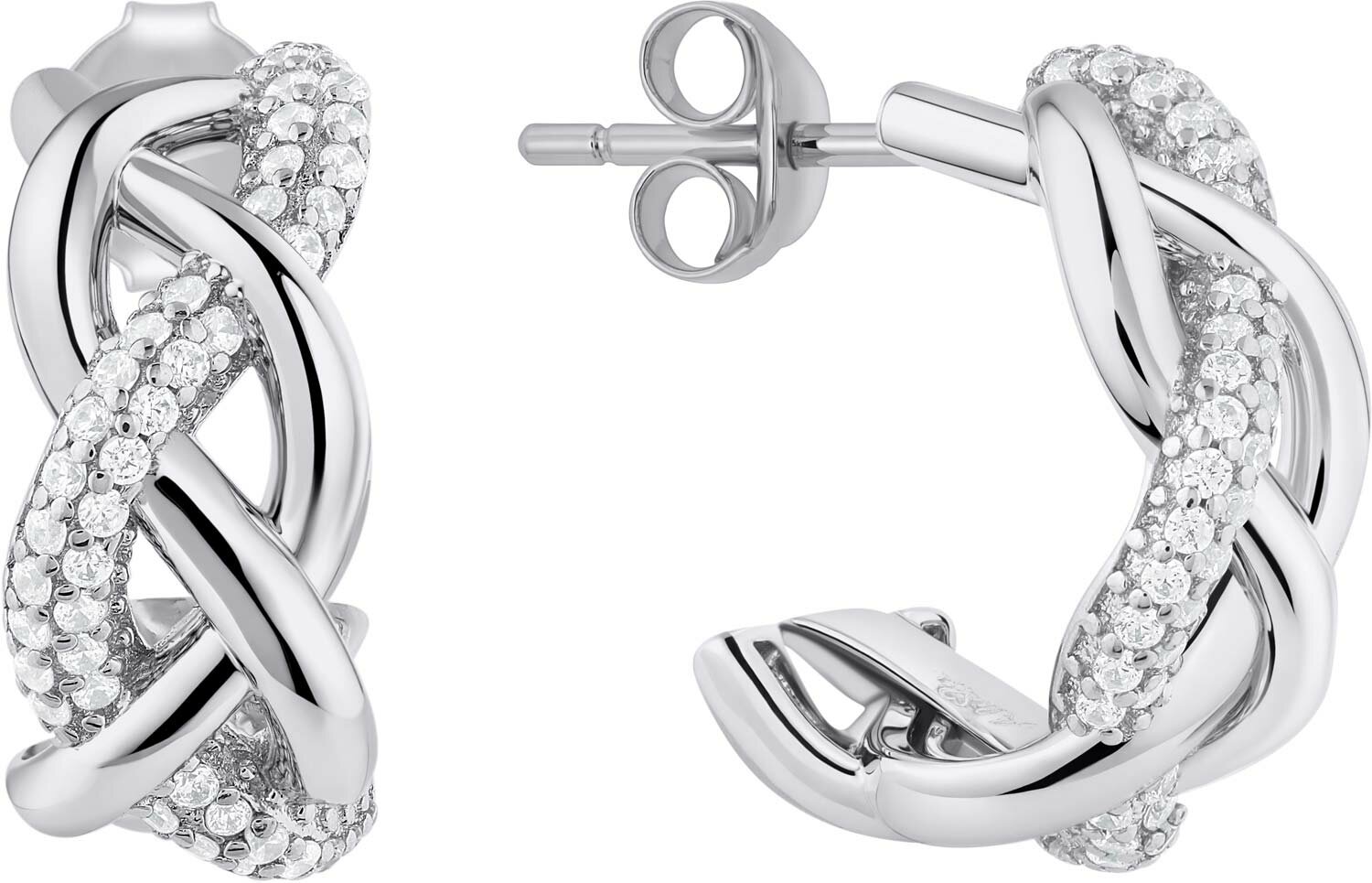 Серьги Alissa, серебро, 925 проба, родирование, фианит