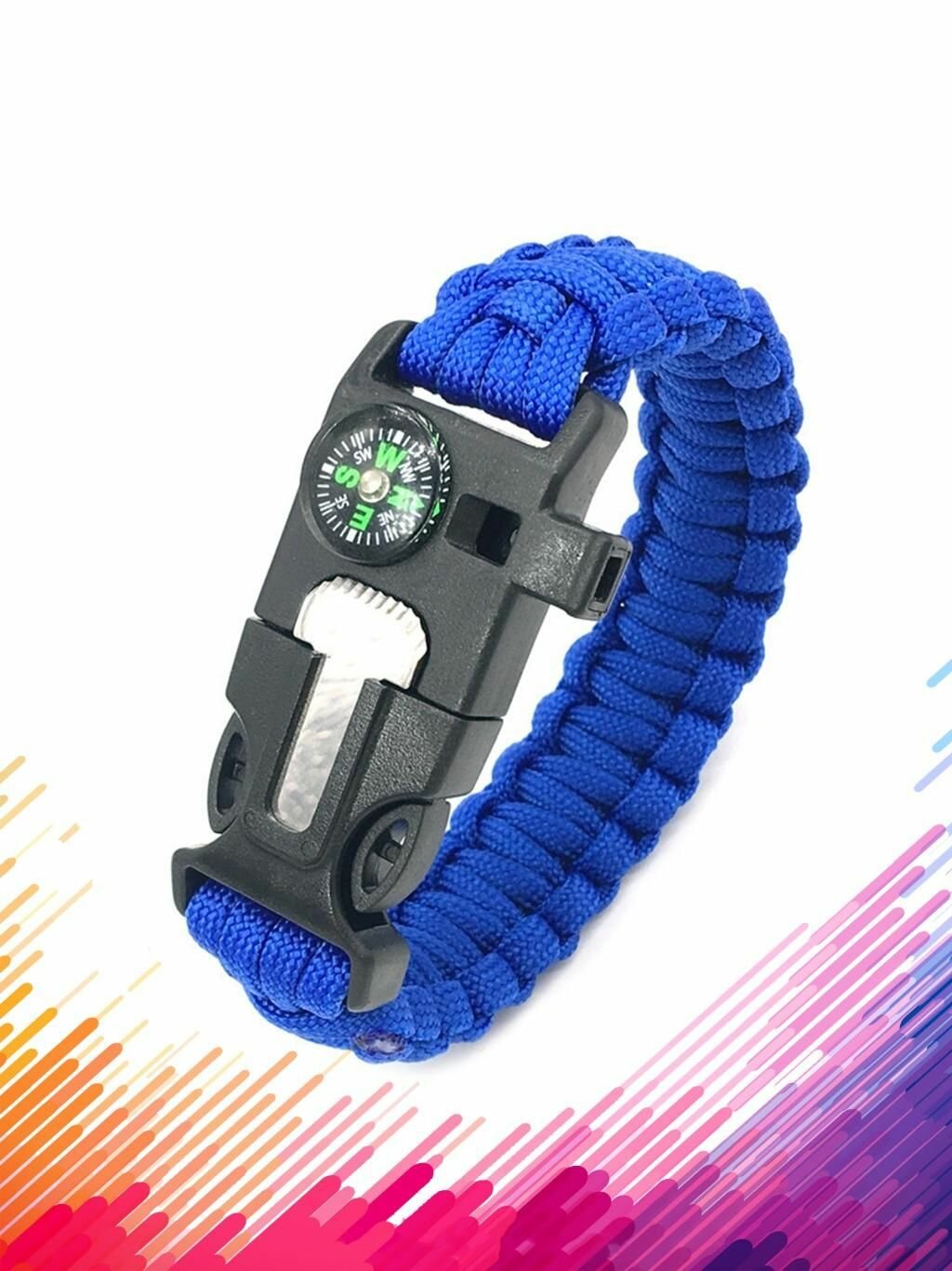 Браслет выживания из паракорда, Королевский синий