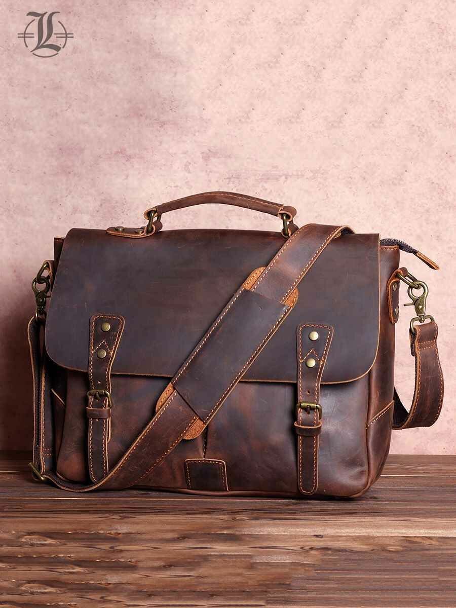 MCPJ Винтажный кожаный портфель