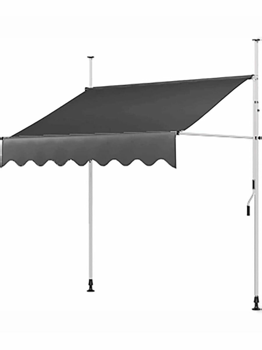 Регулируемый уличный тент от солнца Ручной навес для балкона и окон Прочный полиэстер