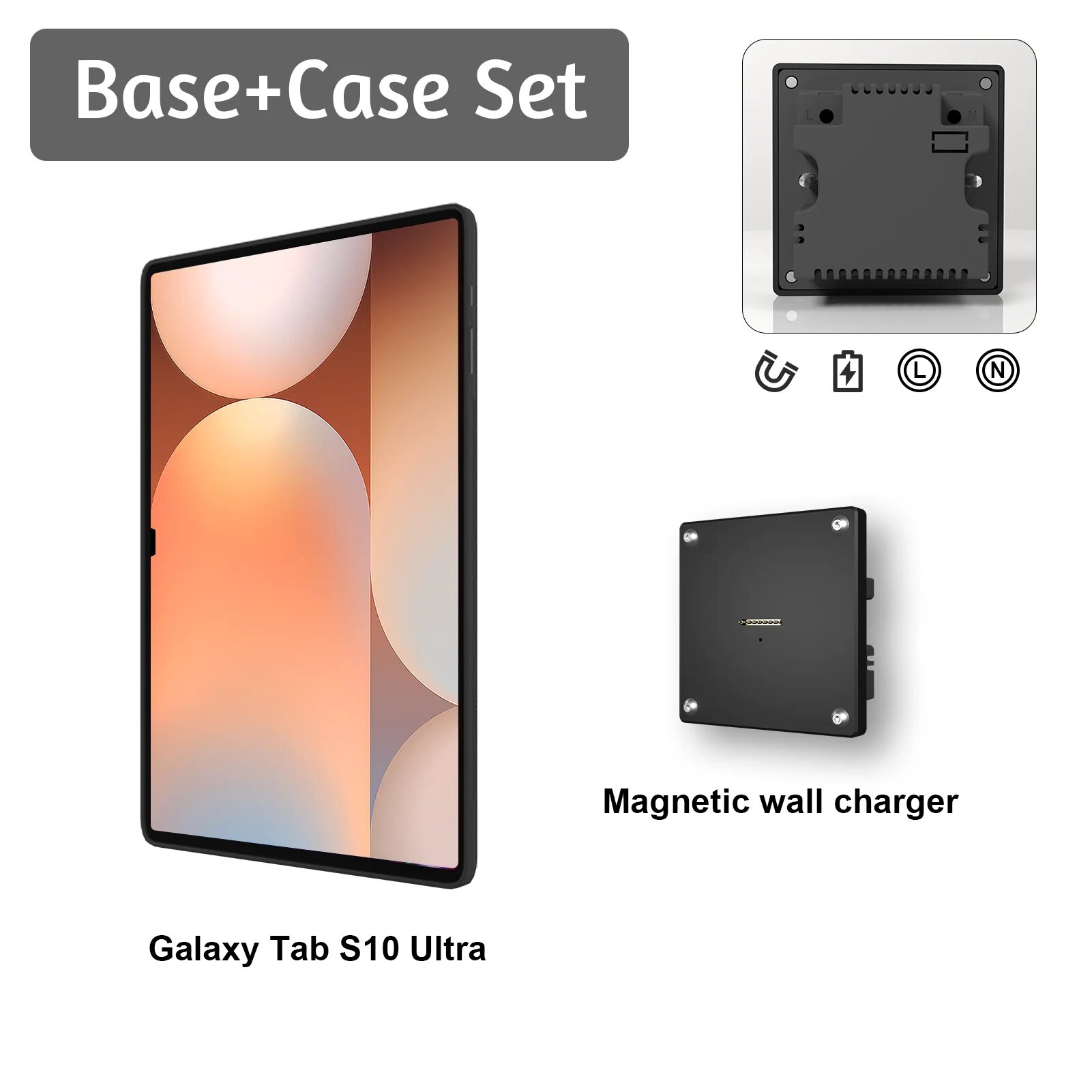 Samsung Galaxy Tab S10 Ultra, Base+Case Set, Magnetic wall charger