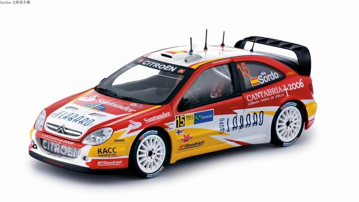SunStar 1/18 Масштабная модель автомобиля Citro n Rally Car WRC 4422#