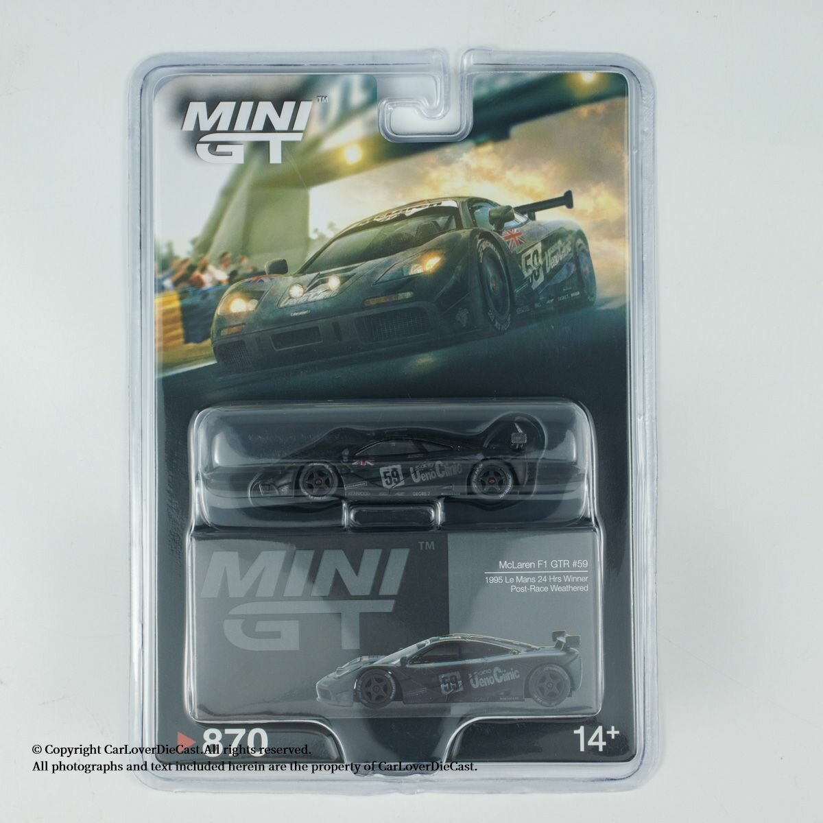 MINI GT x Majorette, литая коллекционная машинка 1:64(870-McLaren F1 GTR #59)