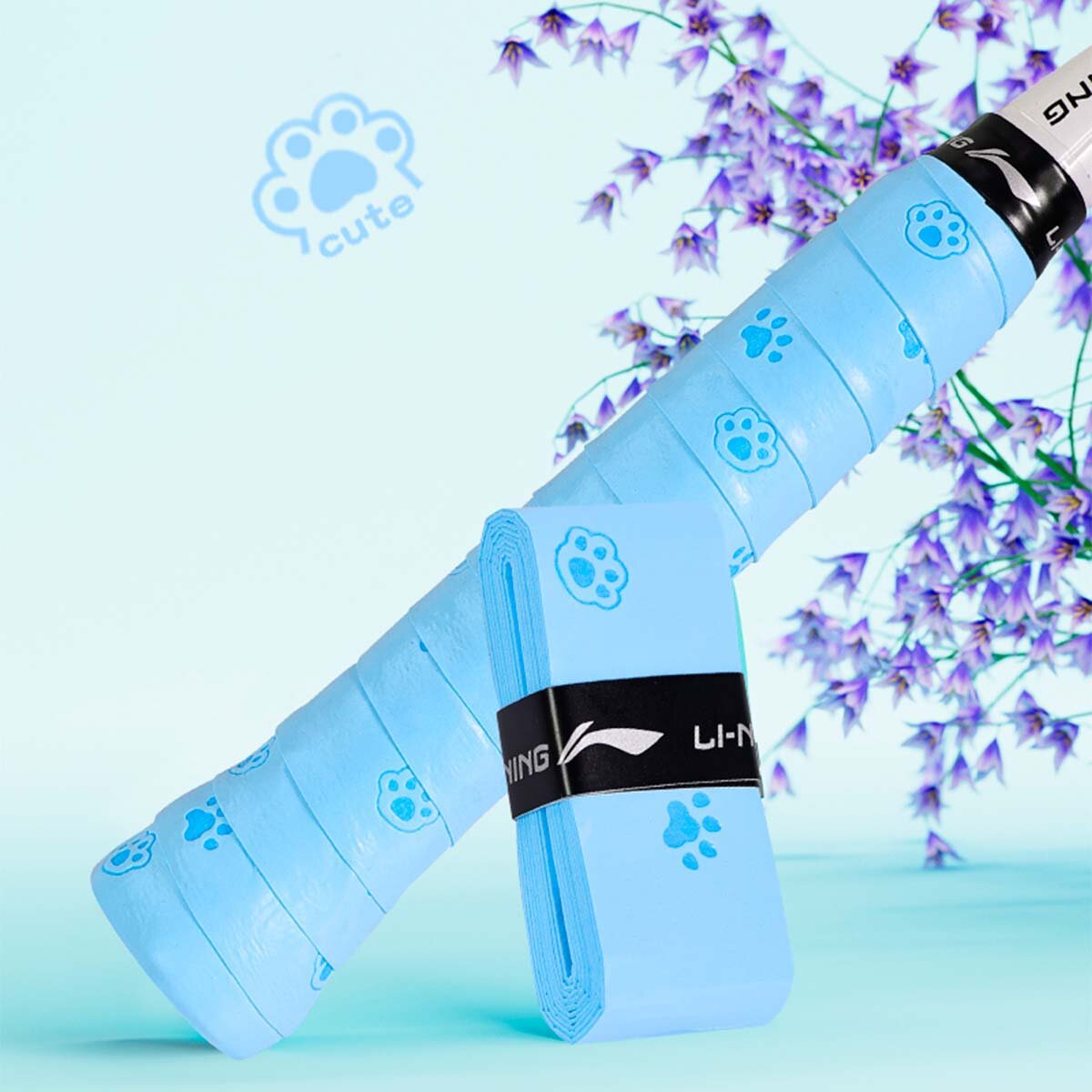 Набор обмоток для бадминтона, тенниса LI-NING GP2000 BALTIC BLUE PAWS , намотка на ракетку, 3 штуки