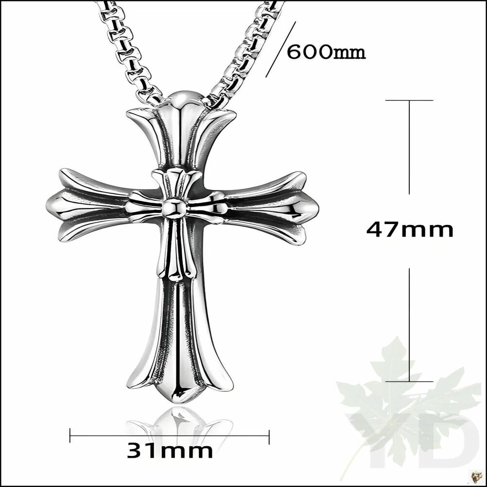 Мужской декоративный кулон: большая крестообразная цепочка, цвет стали, подарок для мужчин.