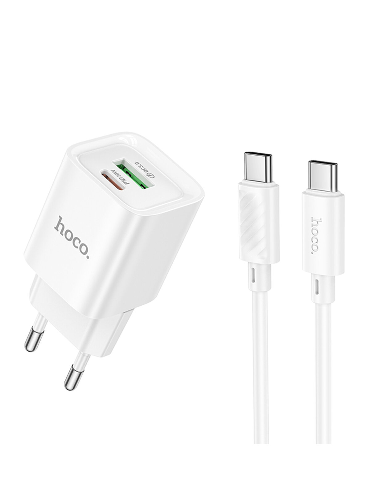 Зарядное устройство Hoco C147A со стандартом Power Delivery 20w, Quick Charge 3.0, с двумя разъемами USB-A/USB-C