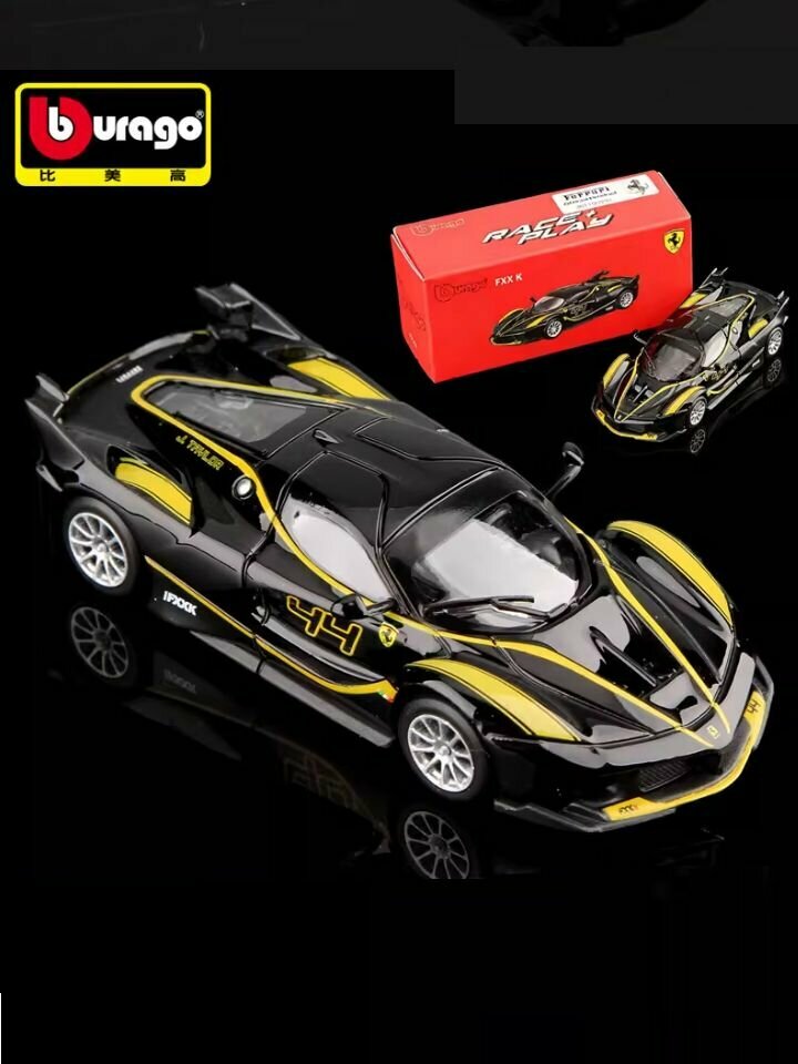 Легкосплавная модель автомобиля Burago 1/64 Ferrari Fxxk черного цвета