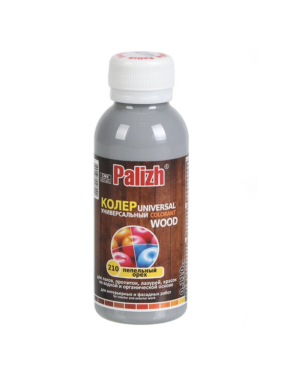 Колер паста Palizh Wood №210 пепельный орех 100 мл универсальный концентрат для дерева, лаков, красок и пропиток.