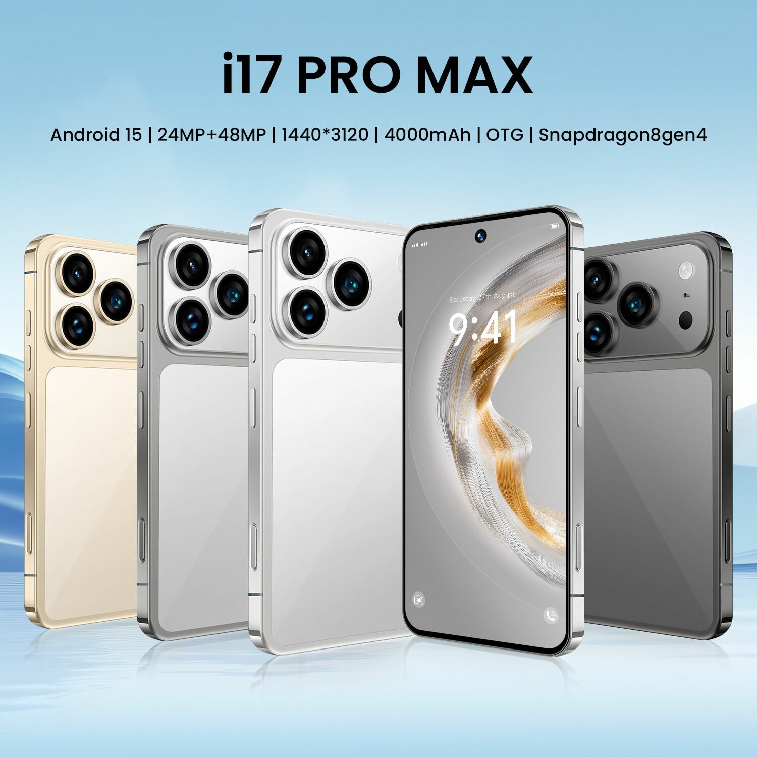 Новый сетевой 5-дюймовый смартфон i17 Promax Mini4g от производителя digital explosion по оптовой цене, Смартфон КА 128 ГБ , золотой
