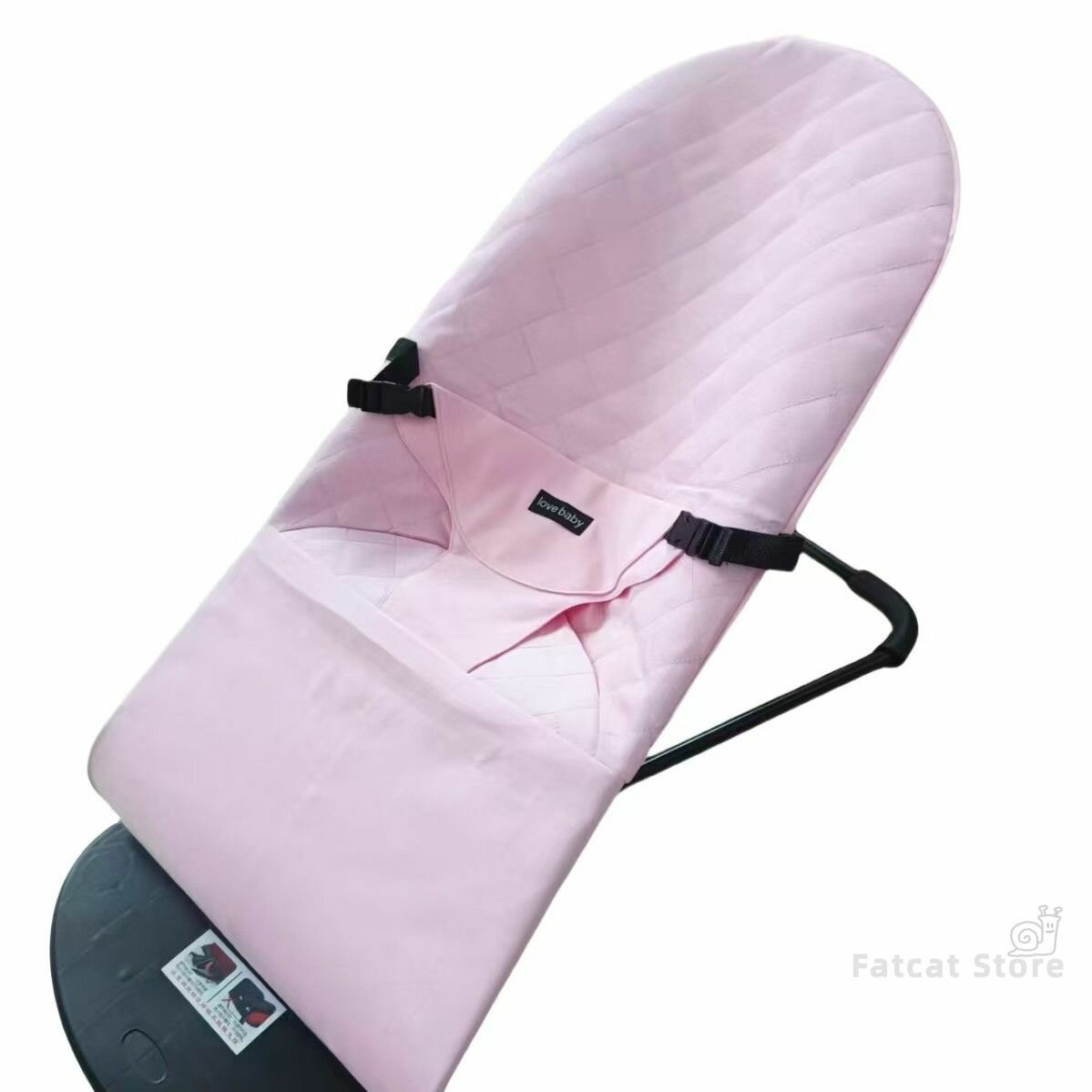 Детское кресло-качалка со съемным чехлом розового цвета