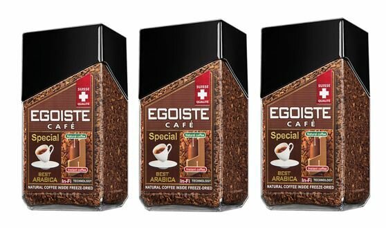 Кофе молотый в растворимом EGOISTE Special, 100 г / 3 банки