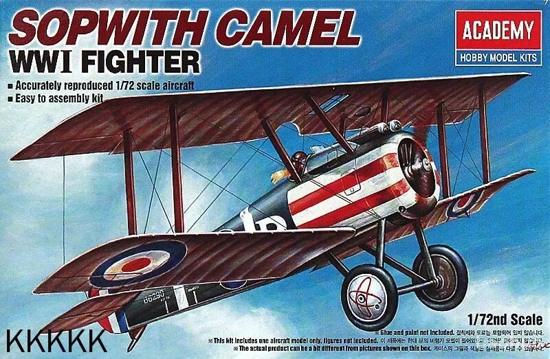 Сборная модель Academy Sopwith Camel WWI Fighter 1/72 Масштаб 1/72 WWI Fighter — фото 1