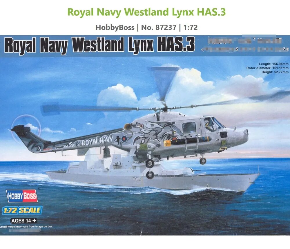 Hobbyboss 1/72 87237 Royal Navy Westland Lynx HAS.3 Модель сборки самолёта