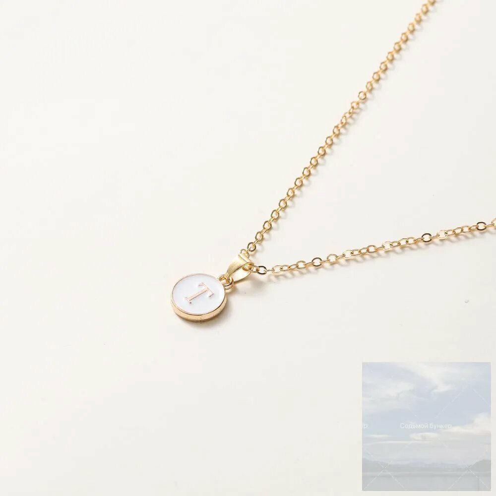 Подвеска Буквы T на цепочке, женская, детская, из металлического сплава, золотистая, 5г