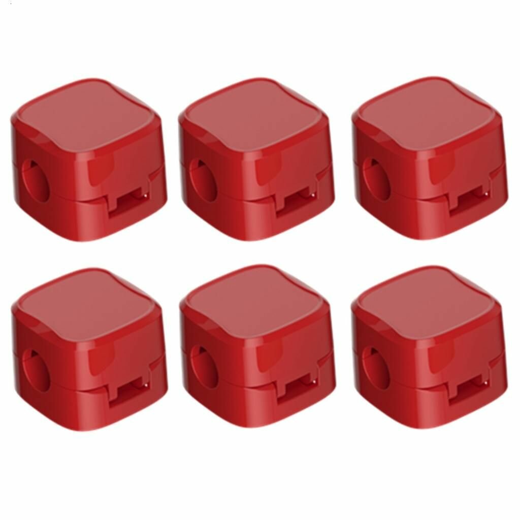 1 комплект из 6 кабелей, менеджер кабелей, настольный кабель для передачи данных, фиксатор магнитного кабеля-красный