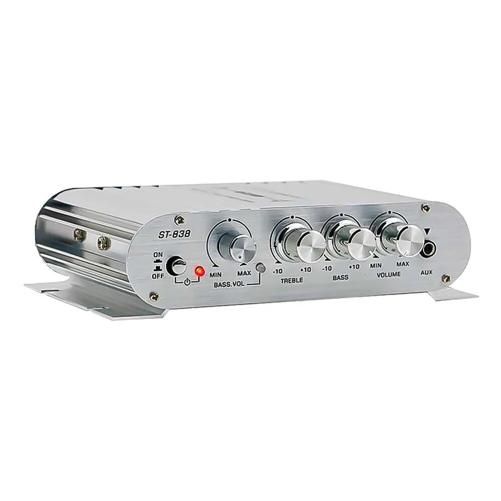 HiFi усилитель с алюминиевым корпусом ST-838 2.1 канальный серебристый