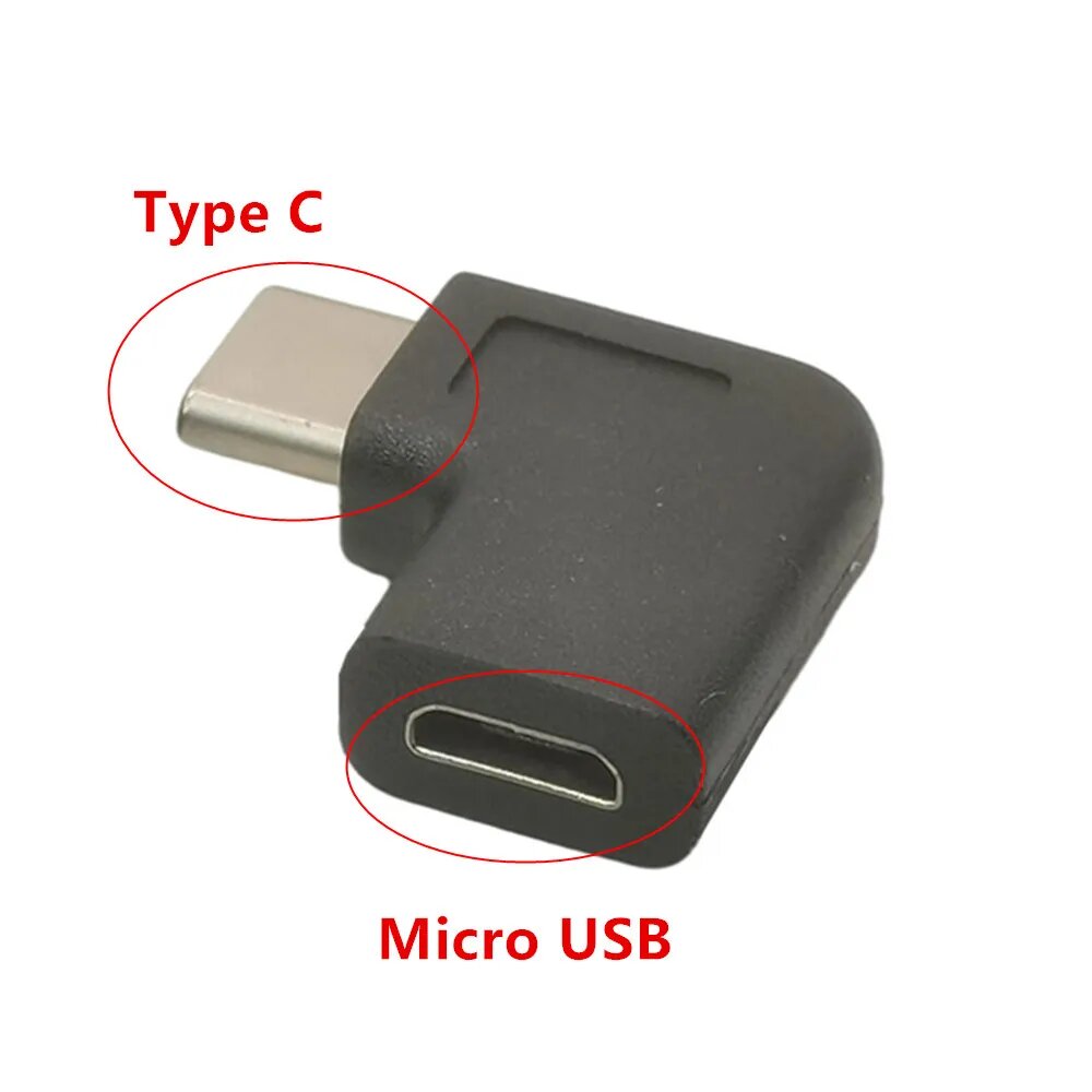 CY Адаптер Micro USB на Type C 90 градусов