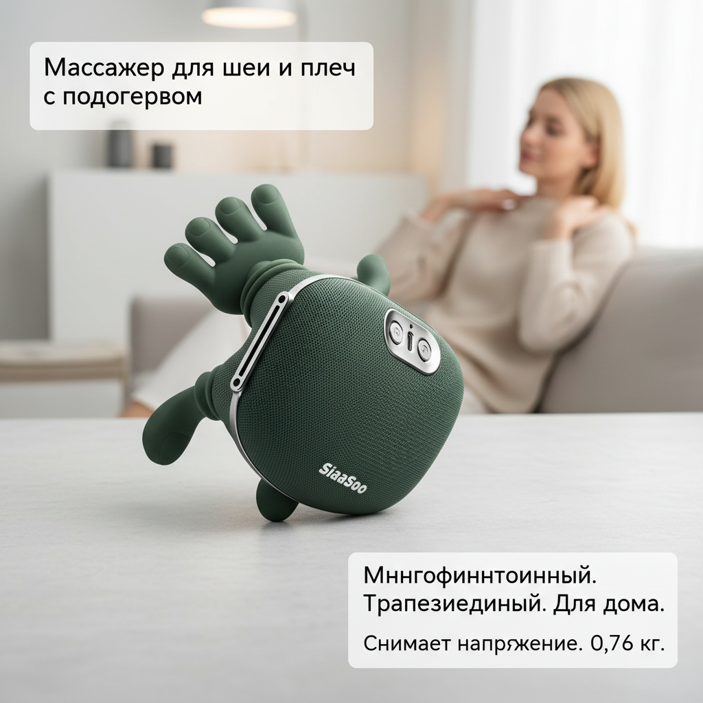 Массажер для шеи и плеч с подогревом: многофункциональный, трапециевидный, для домашнего использования