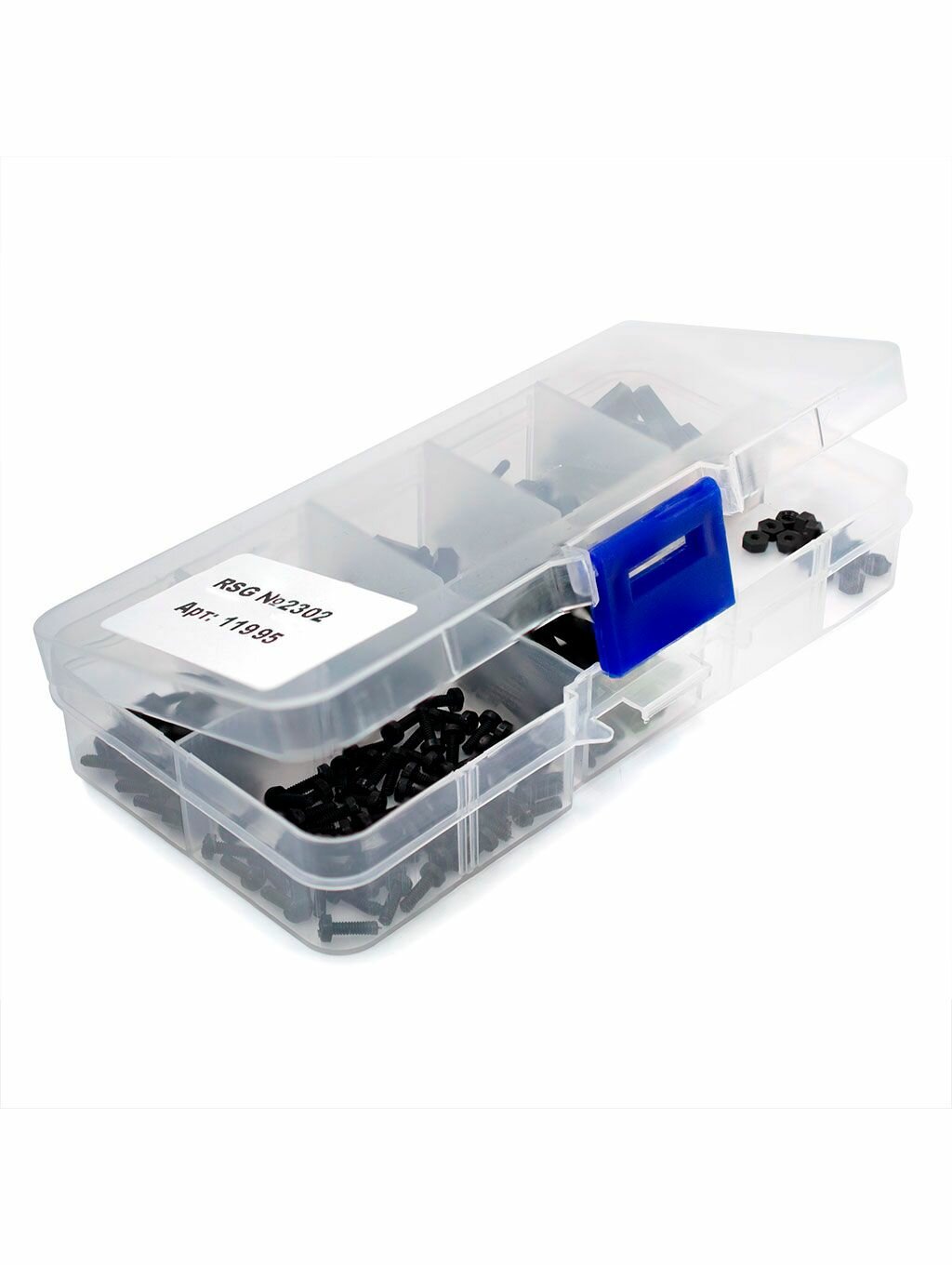 Набор крепёжных элементов RSG №2302: пластиковые стойки, гайки и винты с резьбой M3 (180 шт.)