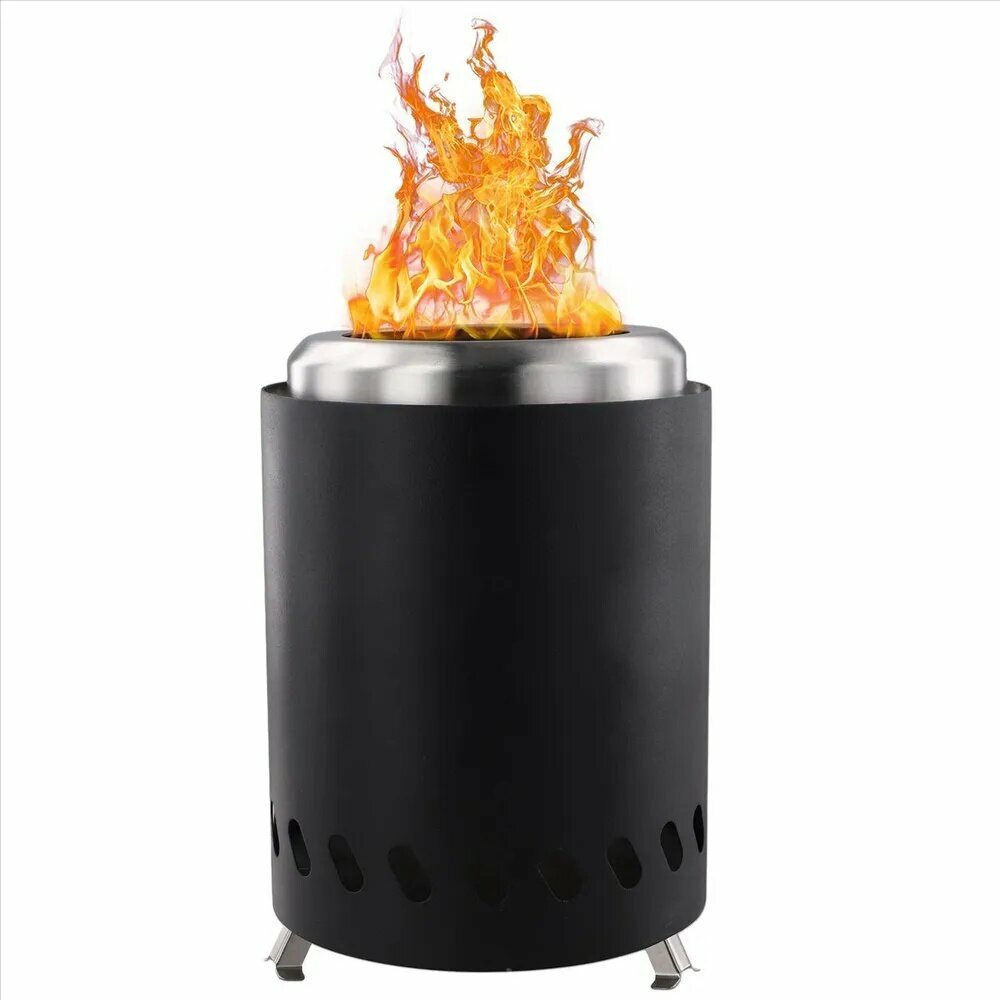 Мини-печь-камин из нержавеющей стали с горелкой, дровяной камин
