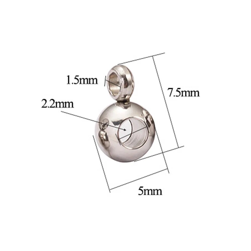 Бусина-разделитель из нержавеющей стали, A-Steel-7.5x5x2.2mm