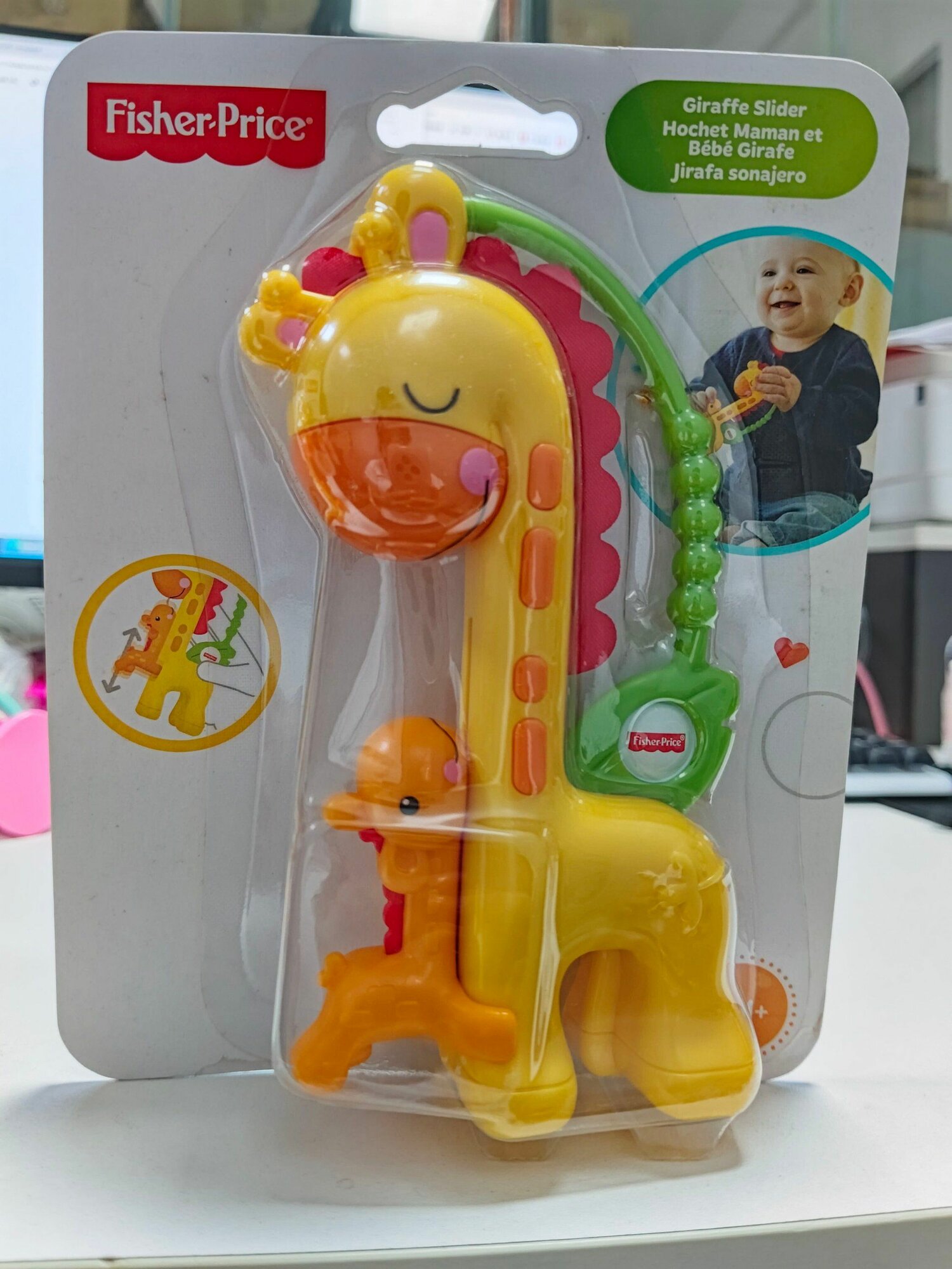 **Игрушка-животинка Fisher-Price "Жираф-Скользун" для малышей от 3 месяцев**