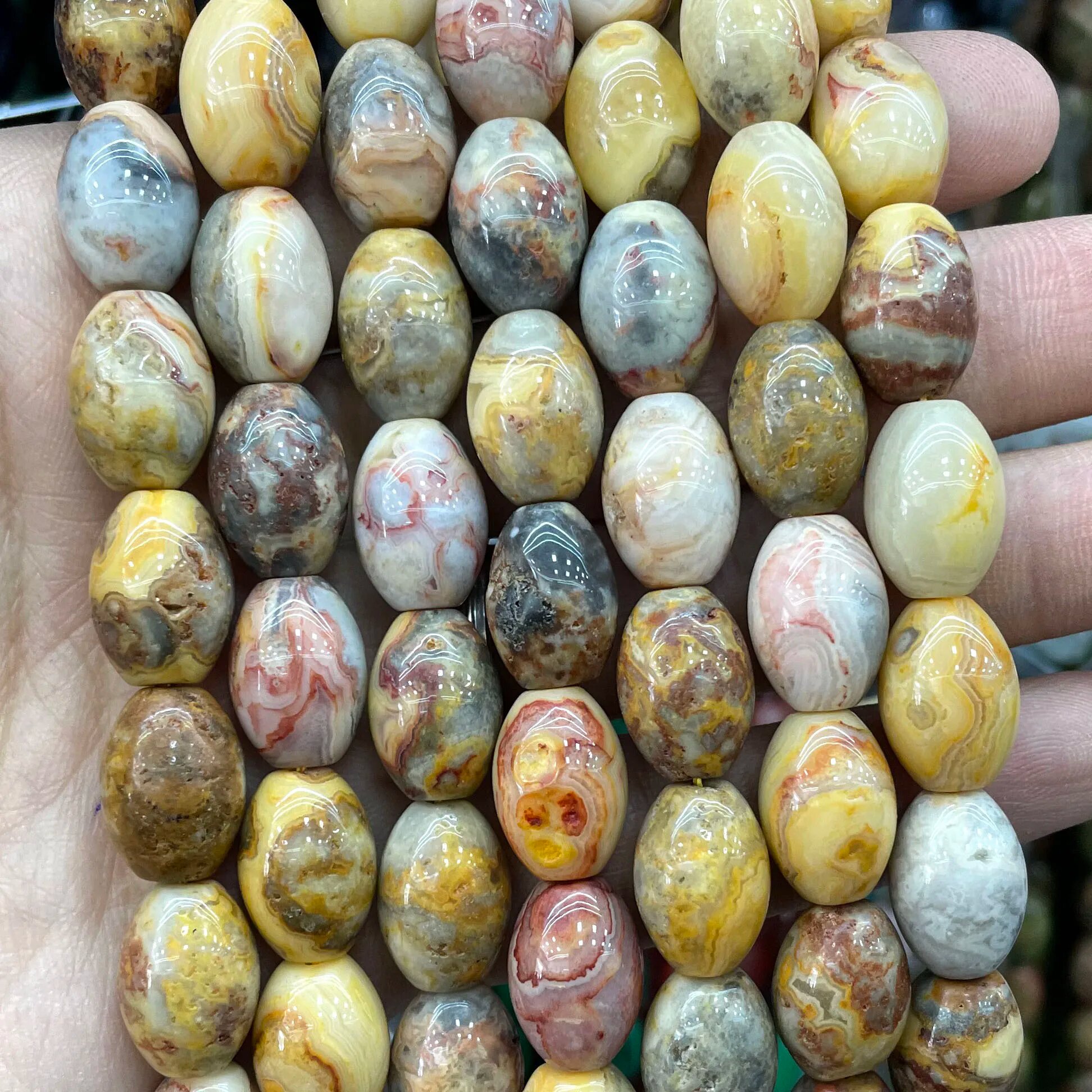 Бусины Crazy Agate, агат, 10*14 мм