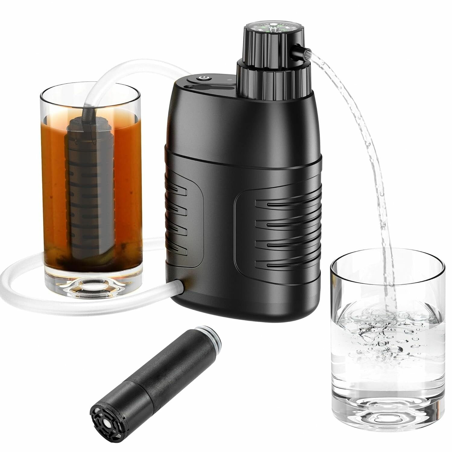 Электрический портативный водоочиститель для выживания, система очистки воды 6-ступенчатая 0,01 микрон, фильтр кемпинга, походов, путешествий и чрезвычайных ситуаций, в комплекте один дополнительный