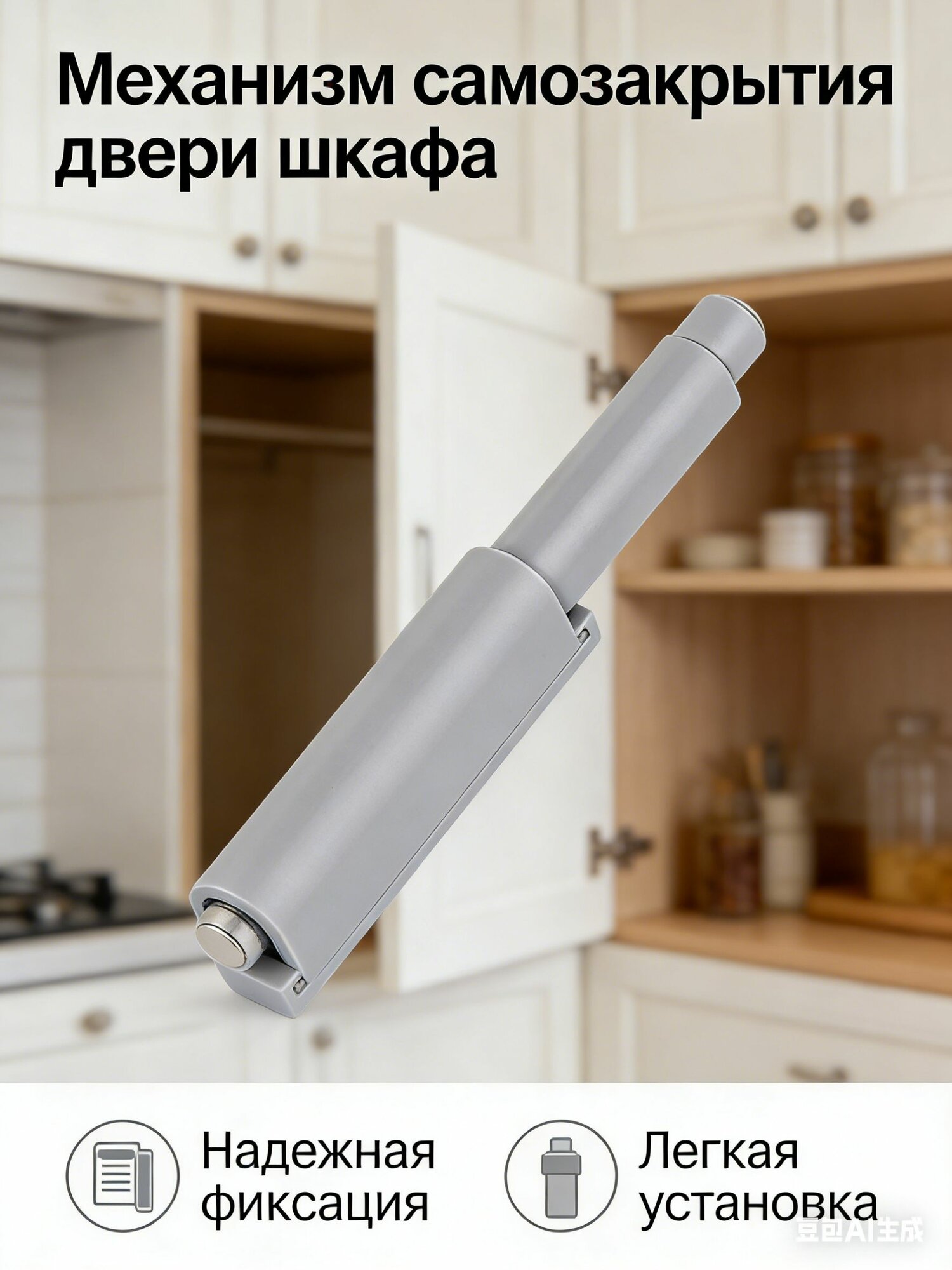 Невидимая дверца шкафа-купе с самоэжектором, 2 шт