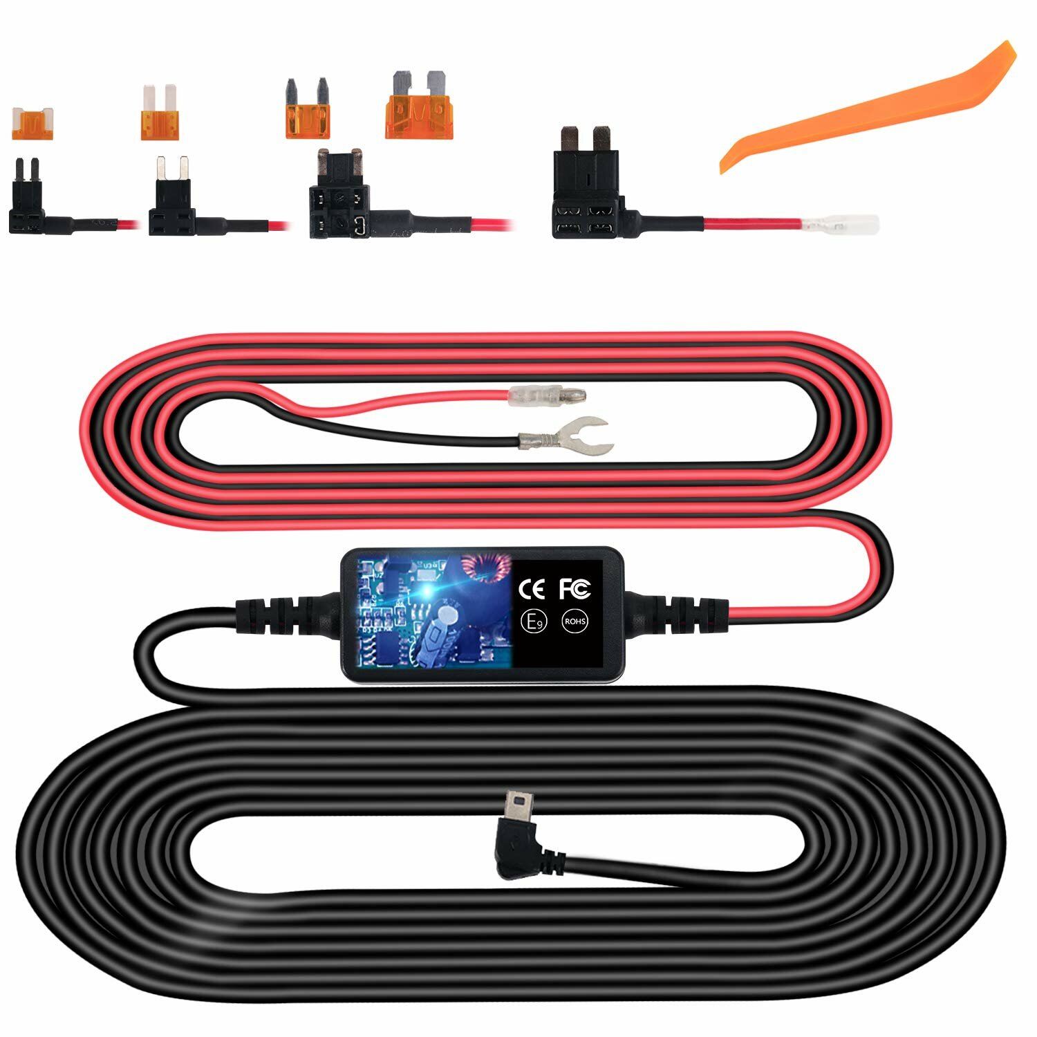 Комплект проводов для видеорегистратора, комплект жестких проводов типа C, комплект жестких проводов USB C, предохраните