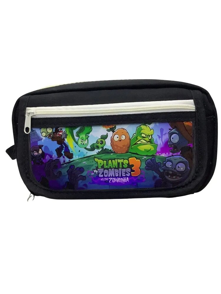 Plants vs zombies 3 пенал зомби против растений школьный для подростка 2 отделения 20x11x7см