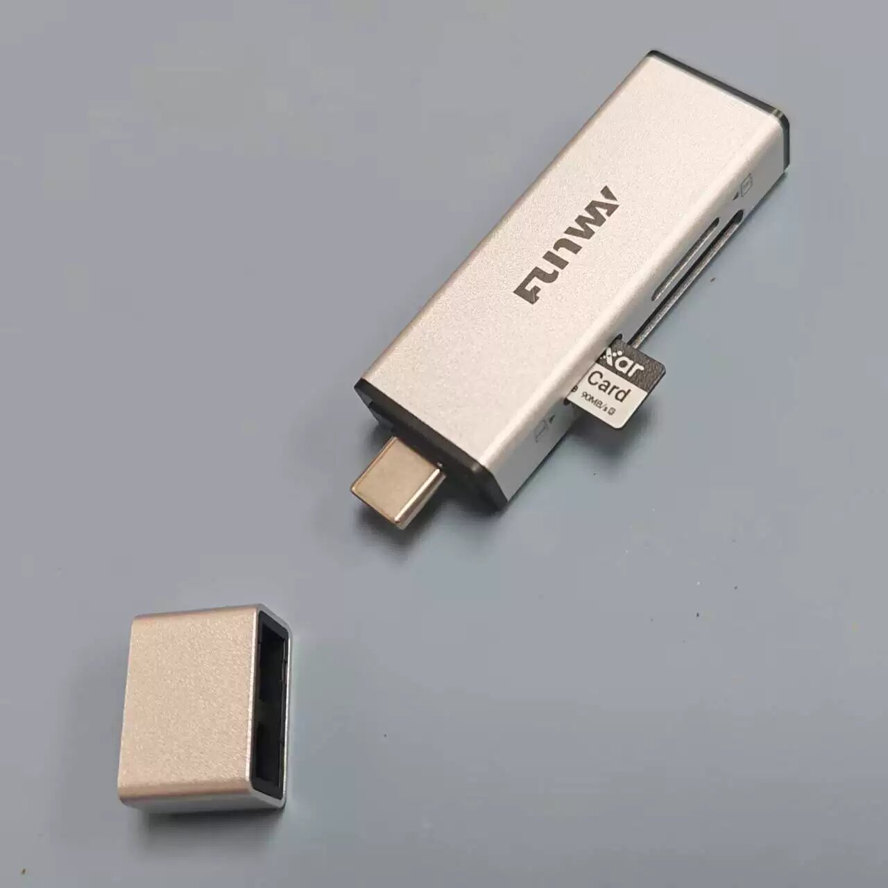 USB Type-C двойной NM/SD карт-ридер высокоскоростная передача данных серый цвет для смартфонов ноутбуков