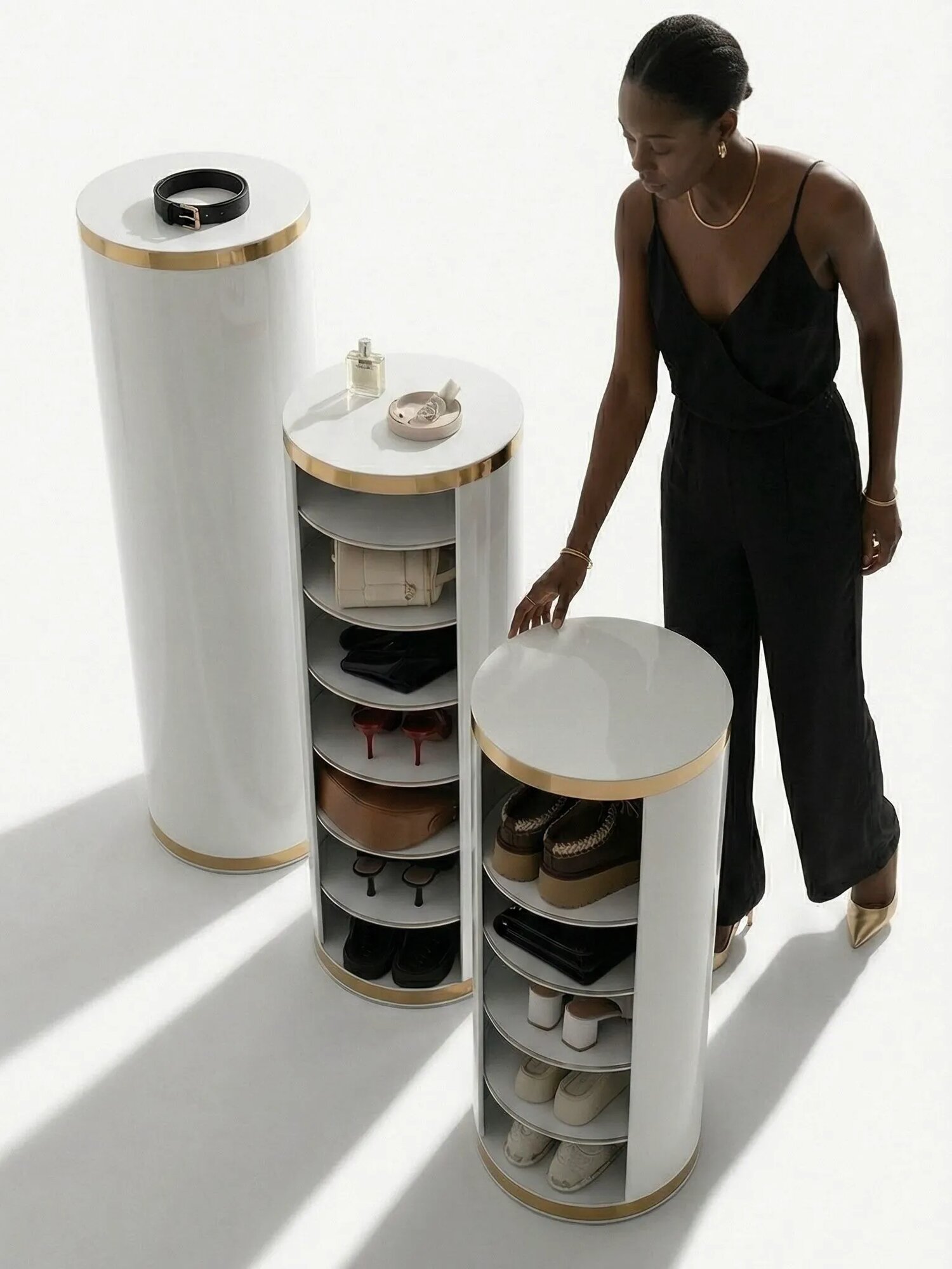 Дизайнерская обувница Tokyo с вращением 360 градусов, 90 см.
