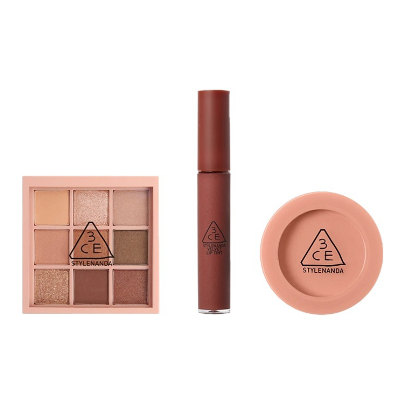 3CE Набор теней для век, жидкая помада и румяна, Женский, 5697015