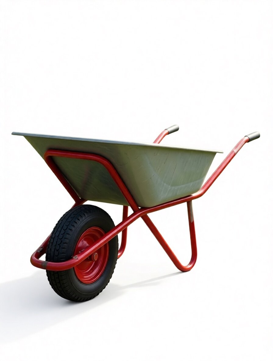 Тачка строительная/Тележка садовая одноколесная WB5009М1/120 (14/23/37/22) техпром 200кг, красная