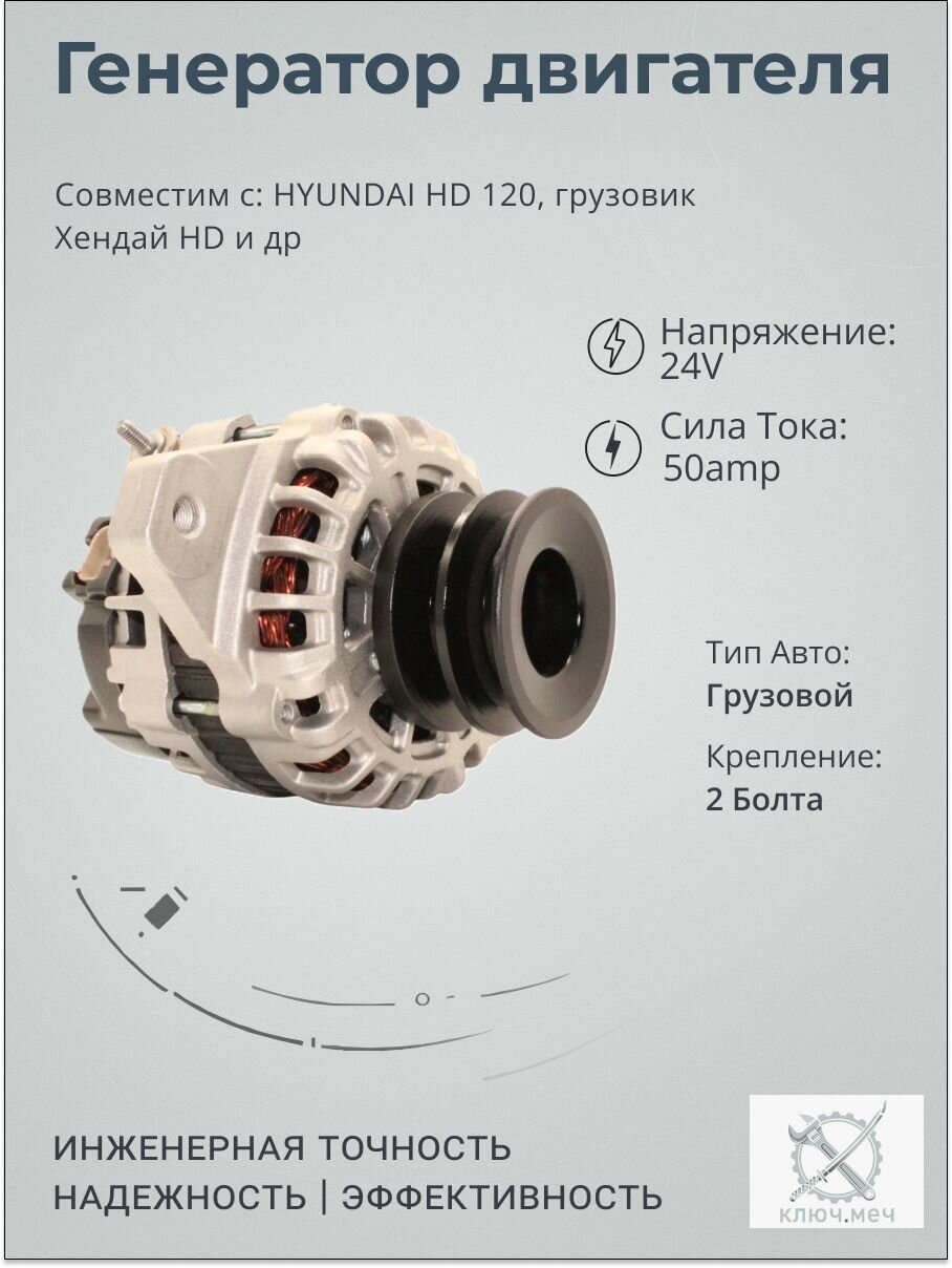 Генератор для HYUNDAI HD 120, грузовик Хендай HD