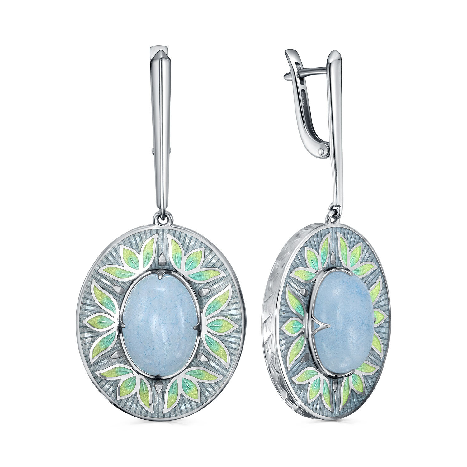 Серьги, серебро, 925 проба, аквамарин
