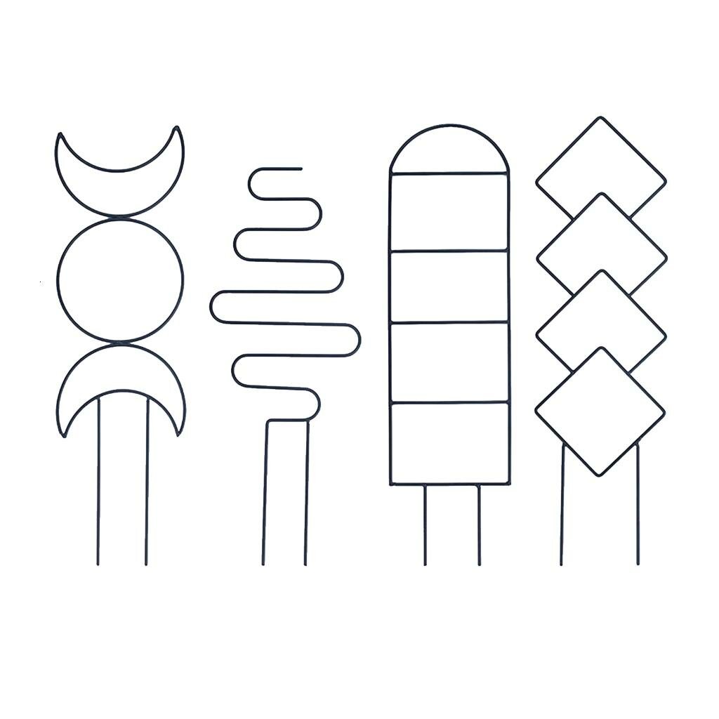 Металлическая решётка для растений (4 шт.), Черный