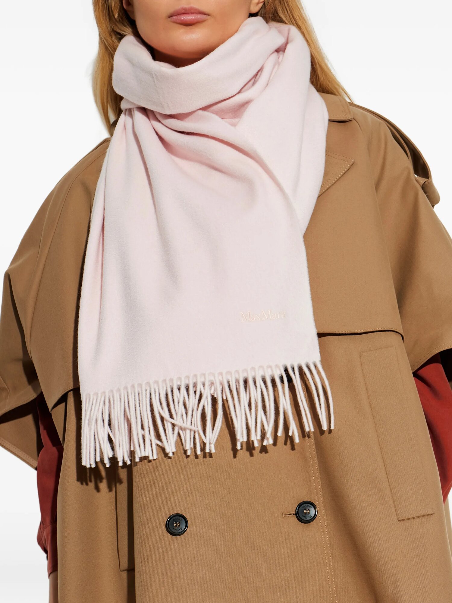 Шарф Max Mara Baci для девочек, coral pink — фото 1