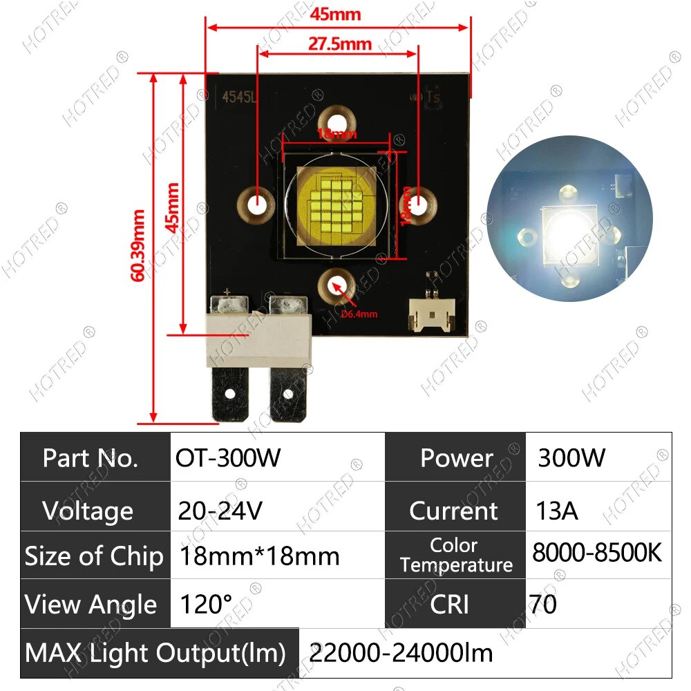 Светодиодный светильник HotRed 300W 20-24V