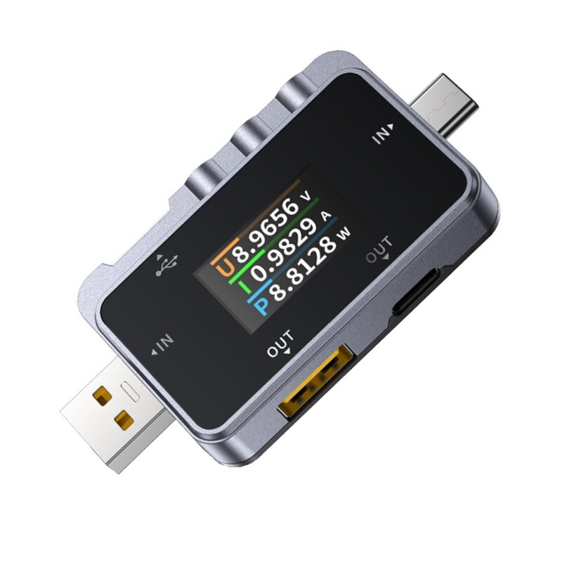 Цифровой Вольтметр USB/Type C, Амперметр, USB-Тестер, Тестер Напряжения И Тока С Цветным Дисплеем Для Зарядных Устройств