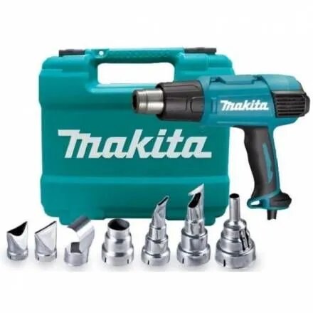 Фен Makita HG6531CK (2000 Вт, LCD 50-650°, 7 насадок,200–550 л/мин, дисплей, режим холодного обдувa)