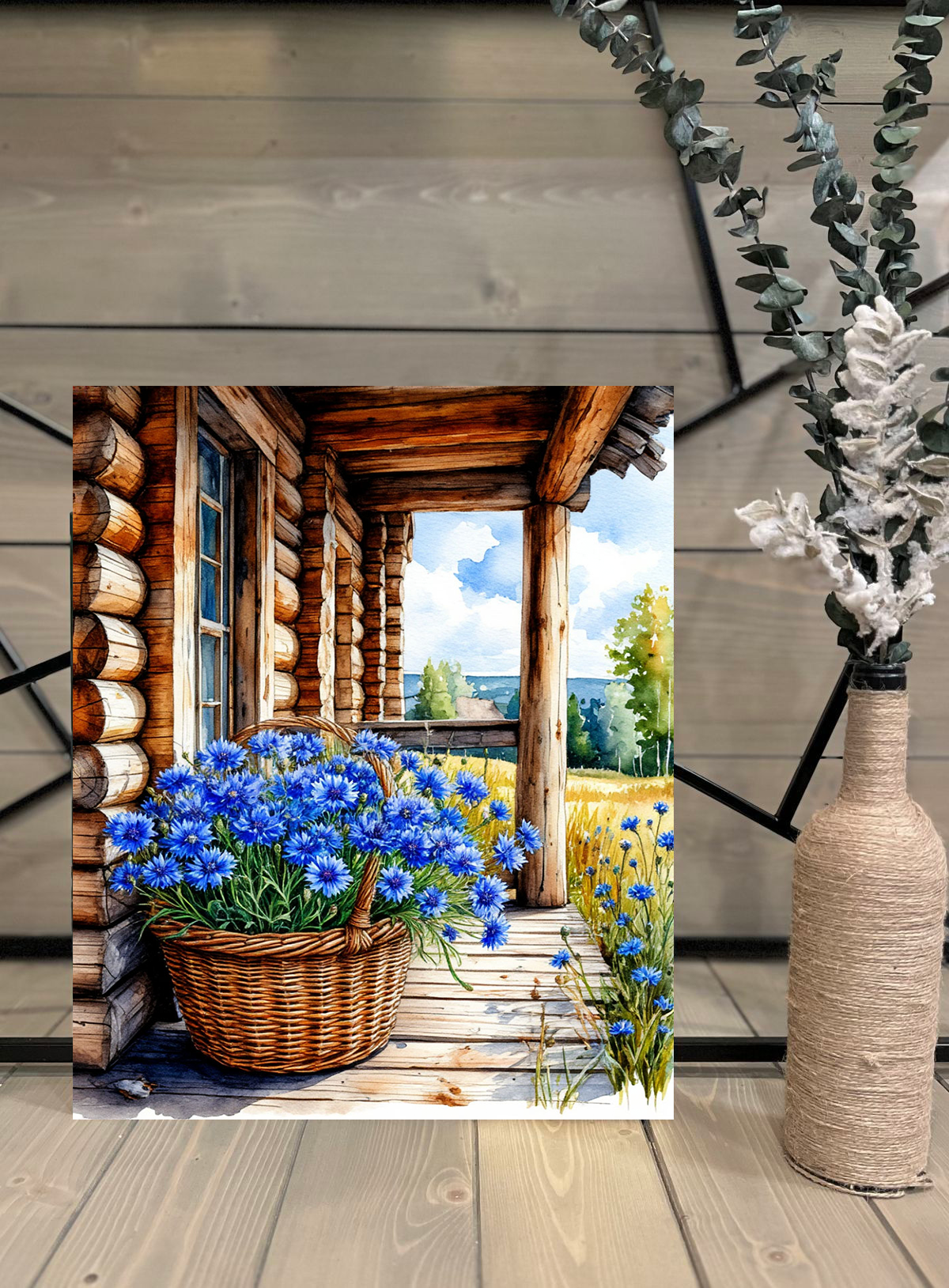 Картина по номерам Деревенские васильки 40х50 см