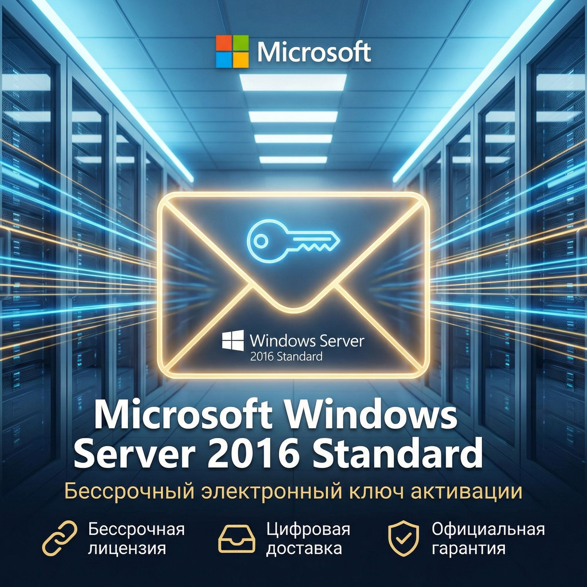 Microsoft Windows Server 20216 Standard электронный, бессрочный ключ активации