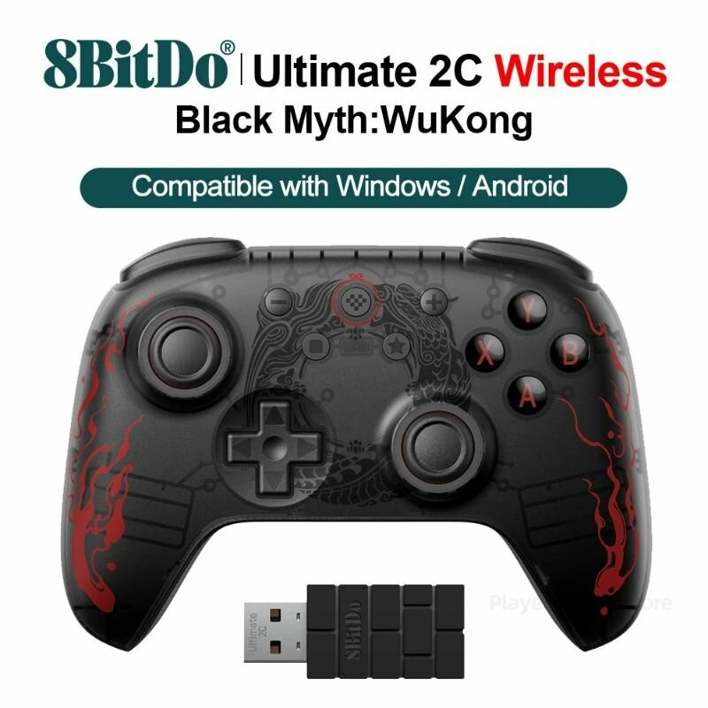 8BitDo Black Myth Wukong Геймпады PC Ultimate 2C Игровой контроллер Windows 10 11 Steam Raspberry Pi Android Джойстик с эффектом Холла
