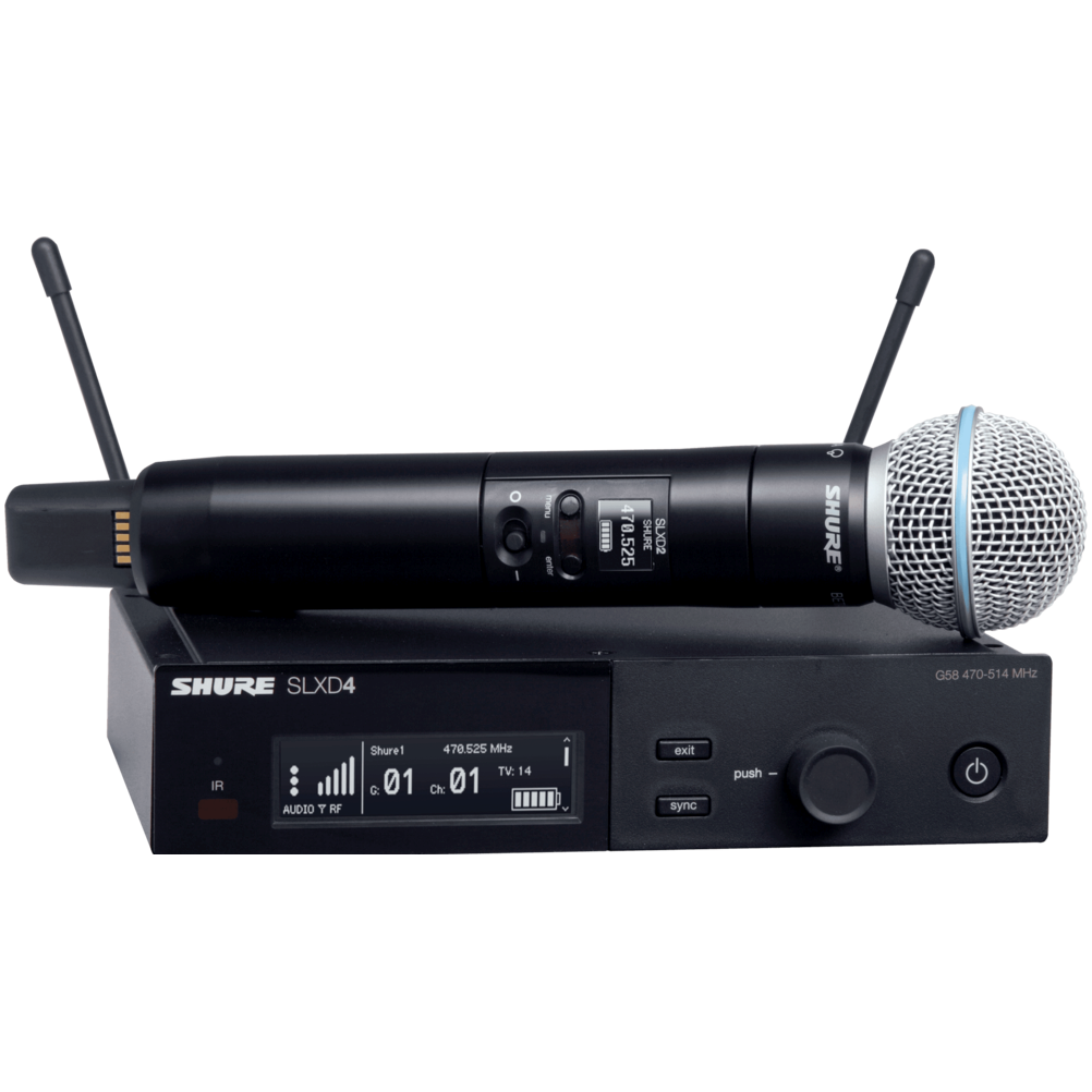 SHURE SLXD24E/B58-H56 - одноканальная цифровая радиосистема с ручным передатчиком